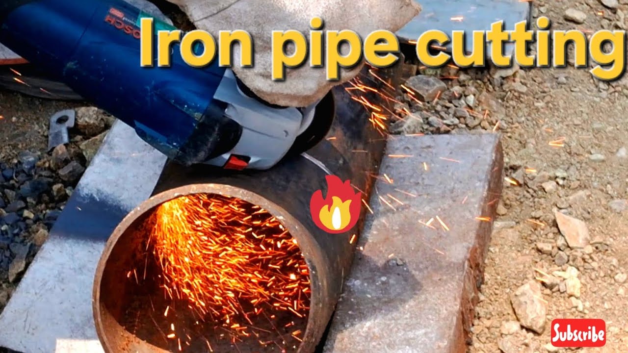 Pipe cutting work//how to cutting metal pipe//pipeline work at ...