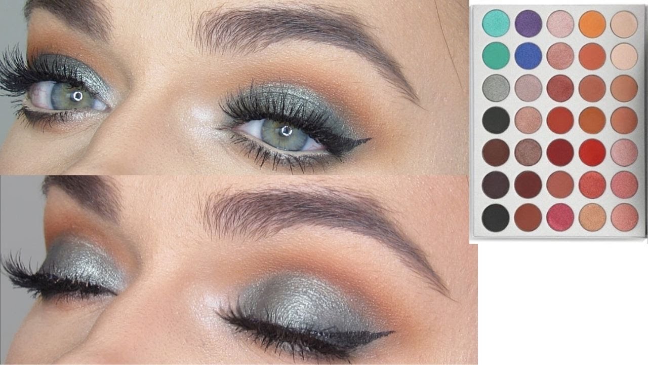 Turquoise Eyeshadow Makeup Tutorial, Morphe X Jaclyn Hill Palette - YouTube