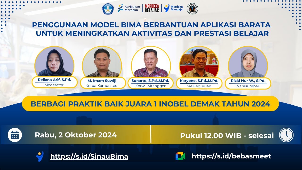 Webinar Penggunaan Model BIMA Berbantuan Aplikasi Barata - YouTube