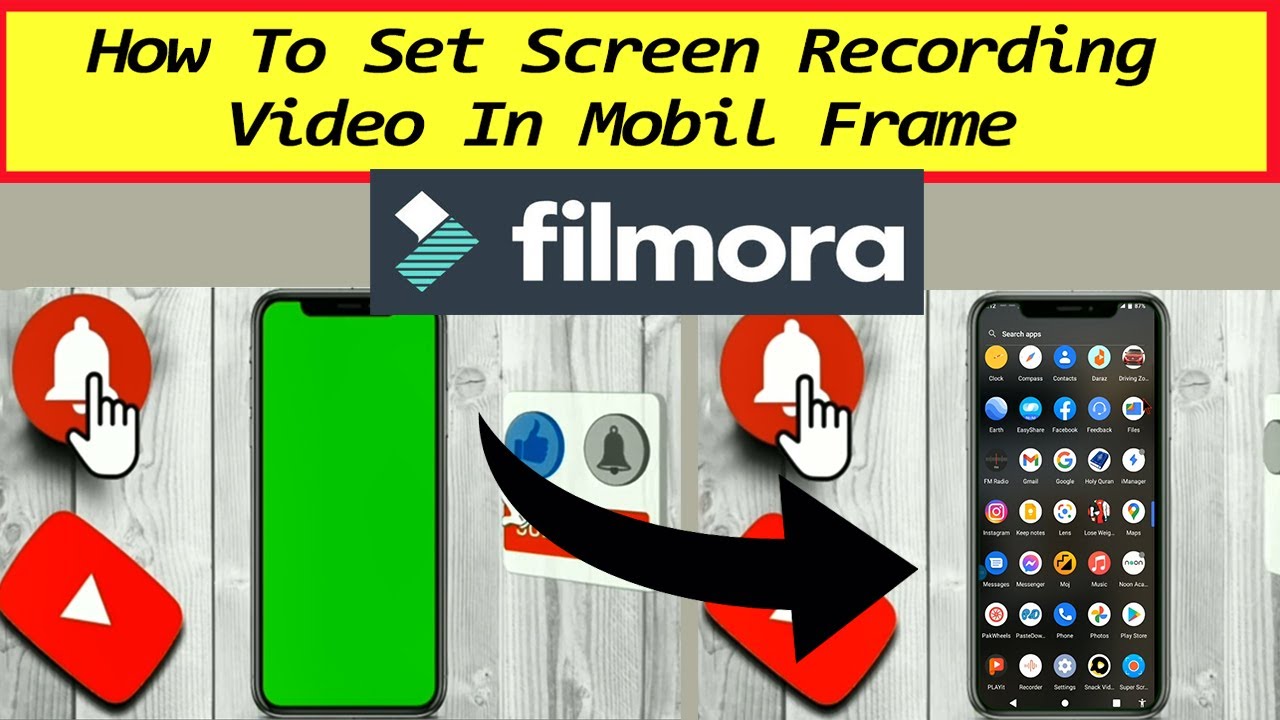 How to Add Mobile Frame in Video in Filmora 9 😱|| How to set screen ...
