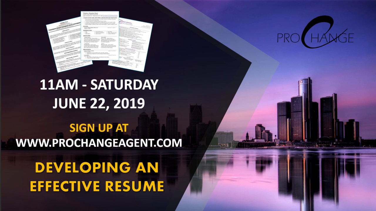 DETROIT JOB SEEKERS: FREE RESUME WORKSHOP 6/22/19 11AM - YouTube