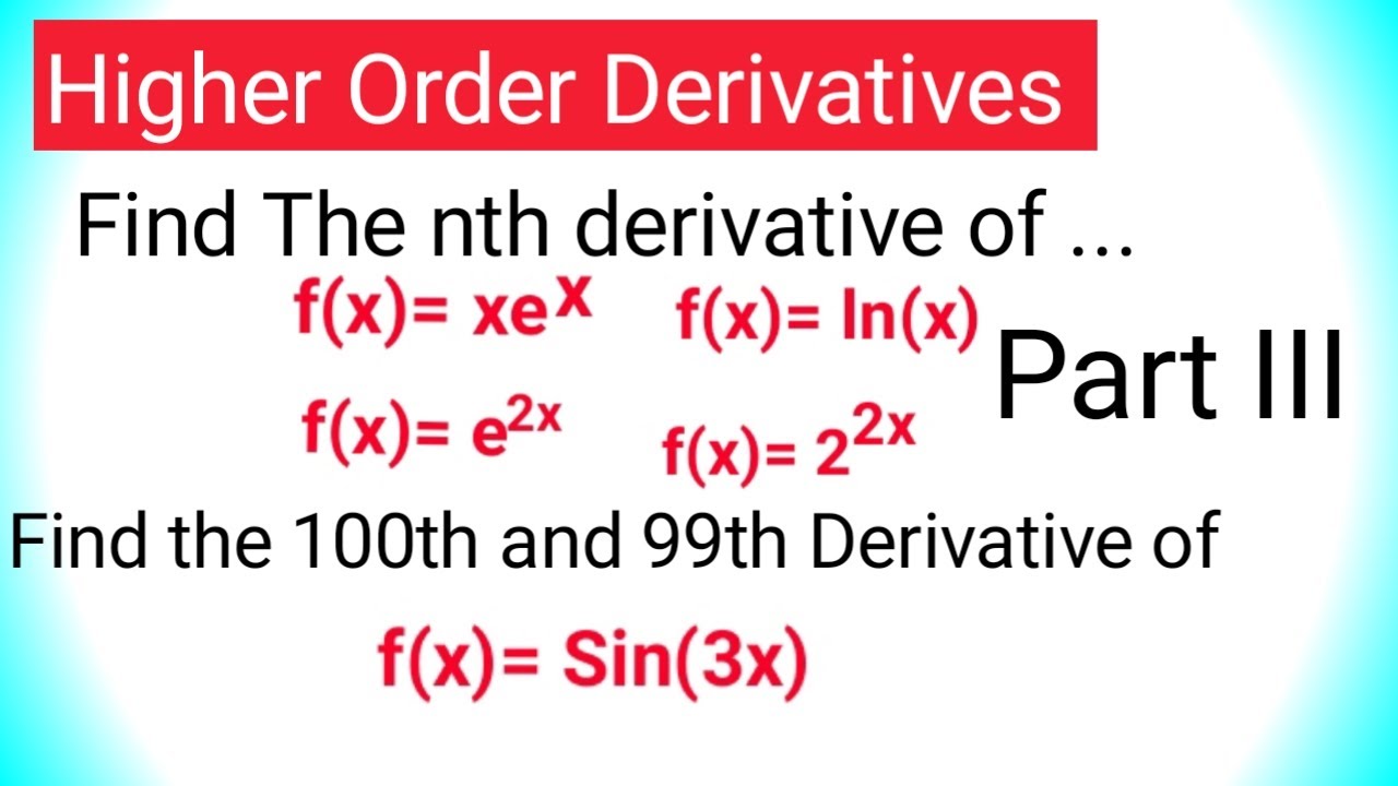 #Higher_order_derivative #APPLIED_MATHEMATICS_ONE - YouTube