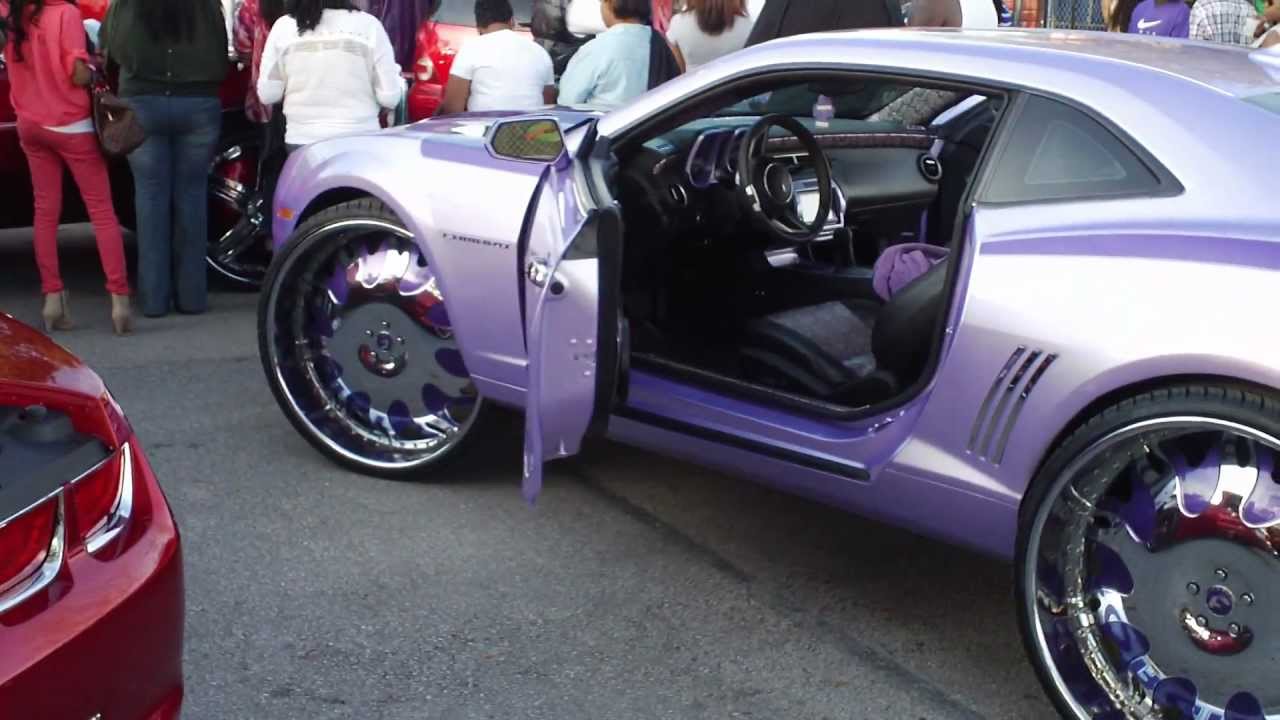 Purple Outrageous Camaro on 30" Forgiato Grassettos-HD - YouTube