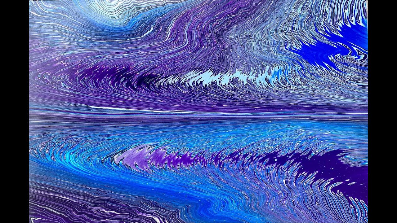 Double Waterfall Pour in Blues and Purples! Fluid Art / Acrylic Pouring ...