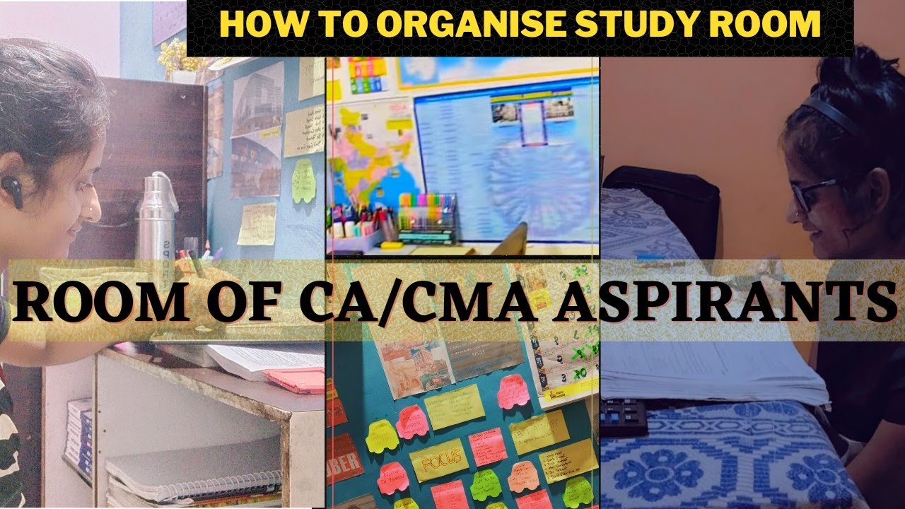 CA CMA CS ASPIRANT'S ROOM TOUR || ORGANISED STUDY ROOM OF A CMA (ICMAI ...