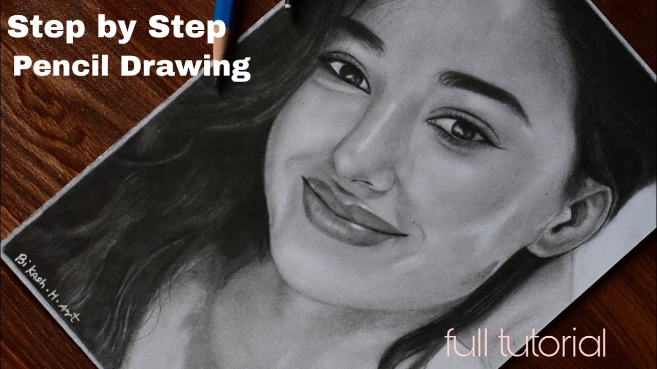 Pencil Sketch Of Beautiful Girl | Disha Patani' Pencil Drawing | Step ...