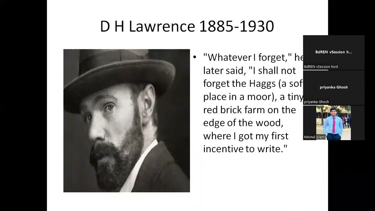 D H Lawrence (Biography and the themes of his writings) in an online ...