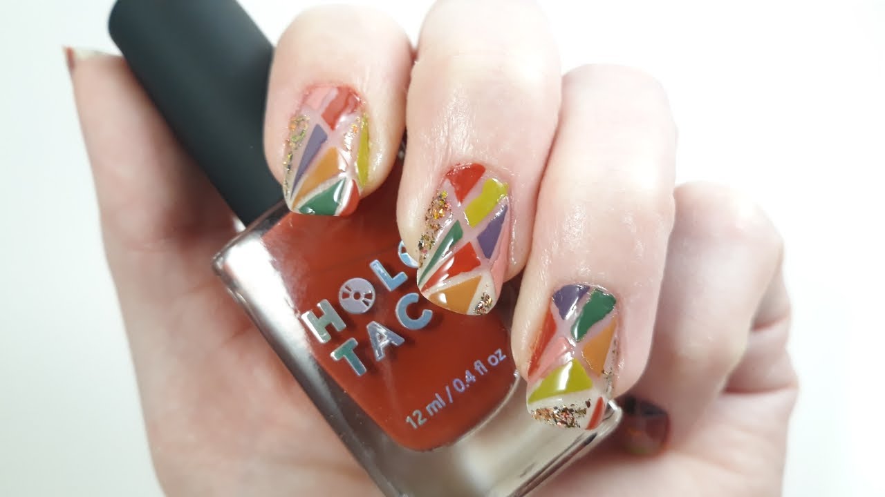 Geometric Fall Design | No Worries Nail Art - YouTube