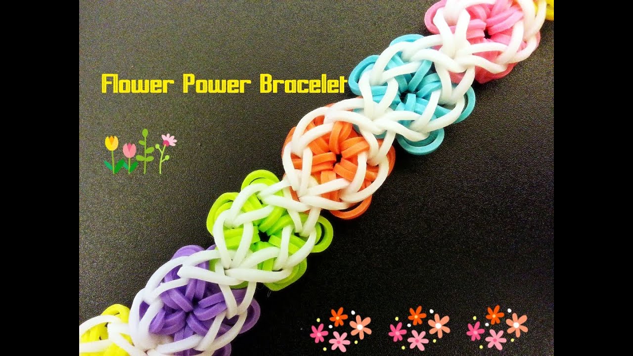 Flower Power Rainbow Loom Bracelet Tutorial（Full Length ~ Part 2）~ How ...