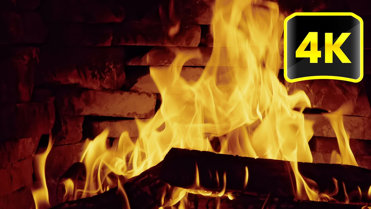 🔥Virtual Fireplace 4K for Relaxation | Fireplace Burning 3 Hours ...