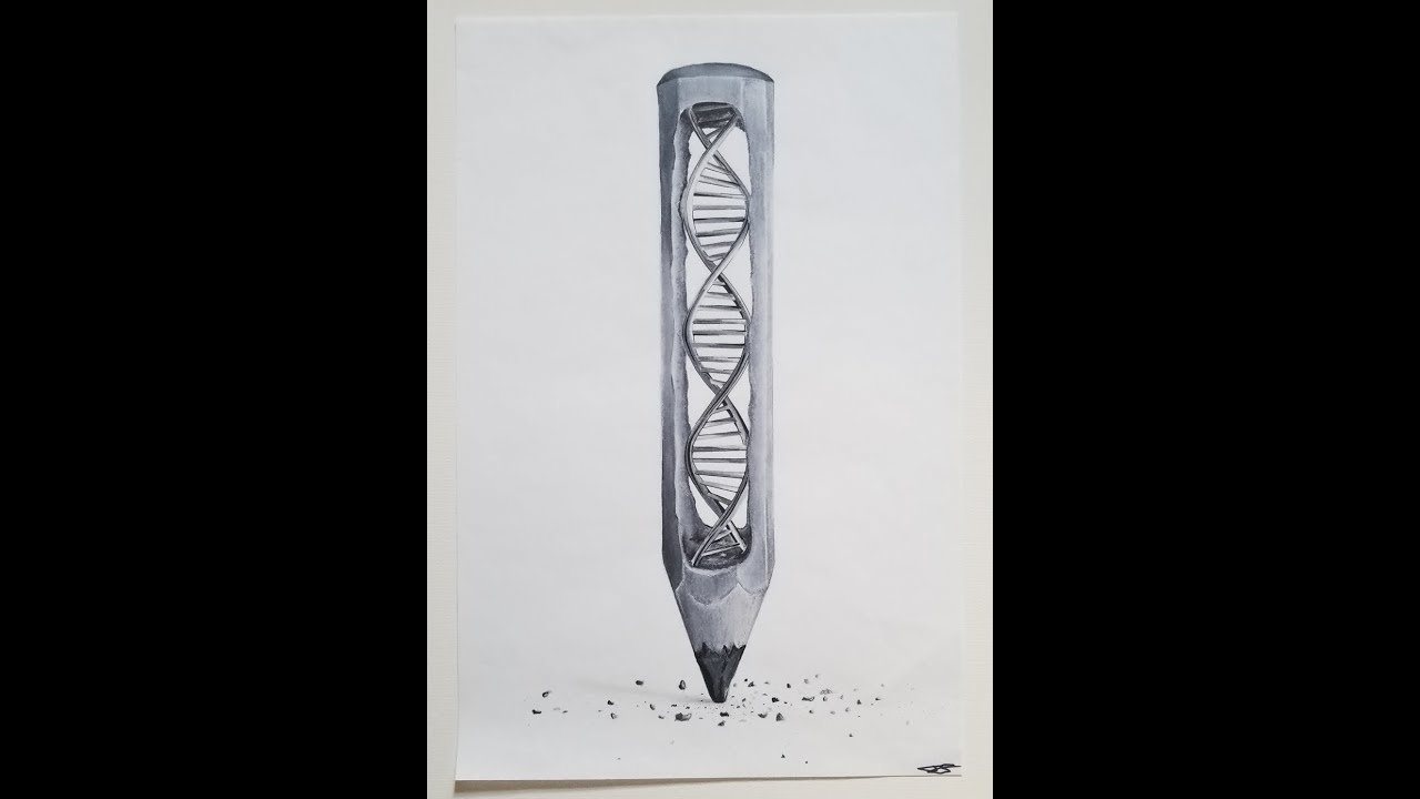 DNA Pencil Rendering Time-lapse - YouTube