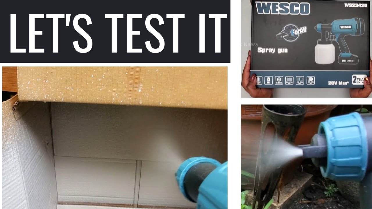 Wesco Cordless Paint Sprayer Gun Review - YouTube