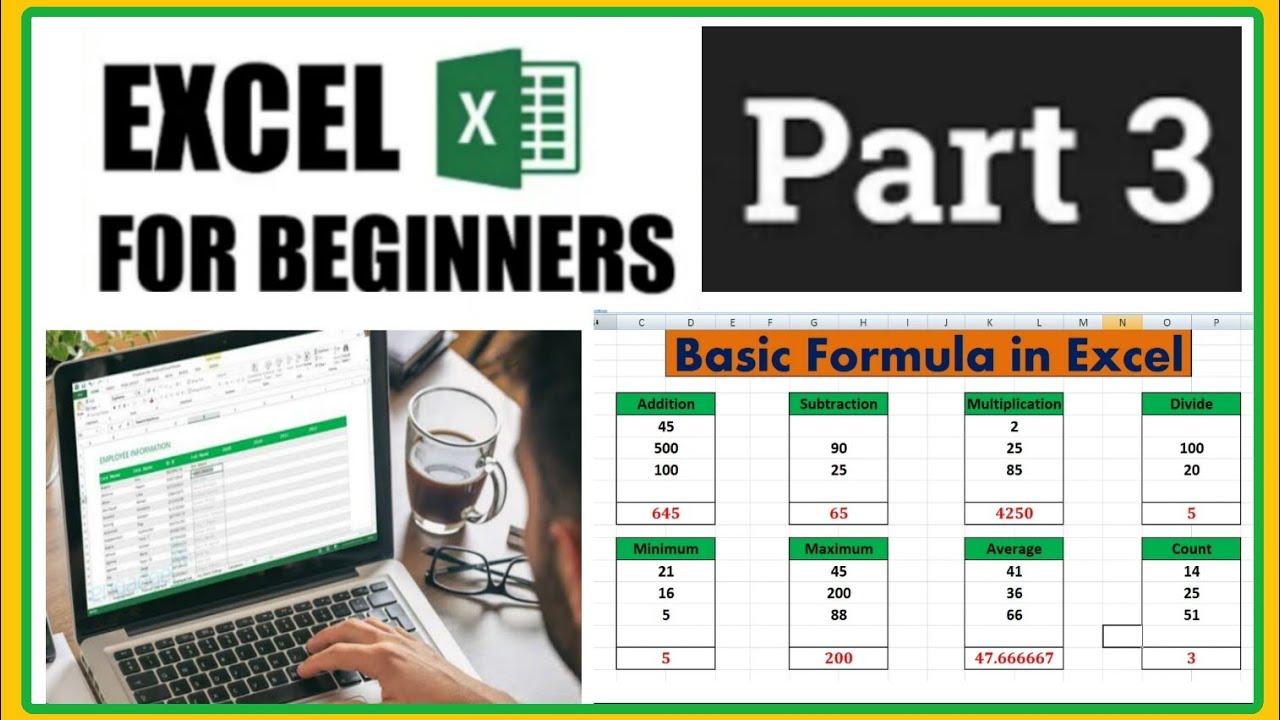 Basic Formulas In Excel | Excel tutorial in hindi | Excel for beginners ...