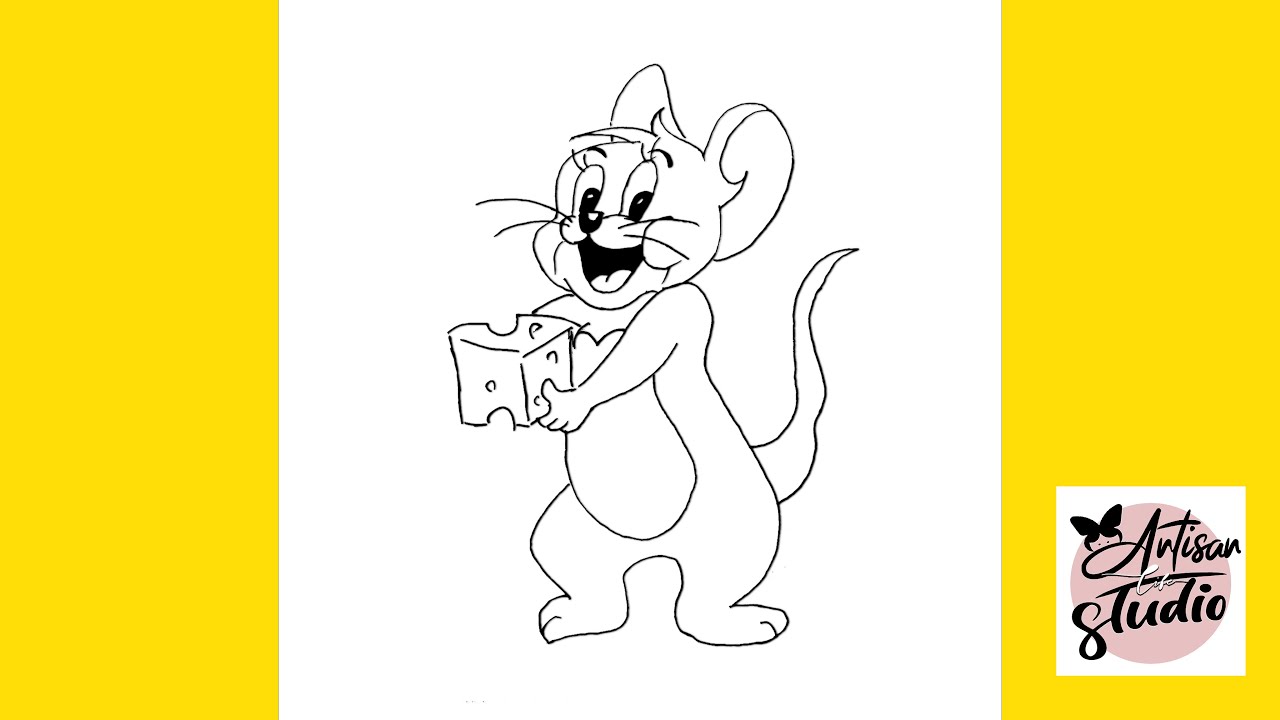 Easy Jerry Drawing | Step-by-Step Tom & Jerry Cartoon Drawing Tutorial ...