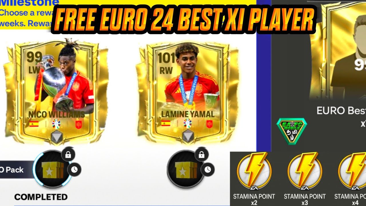 FREE EURO BEST XI PLAYER 🔥 || HOW TO GET STAMINA POINTS⚡⚡ || EURO TEAM ...