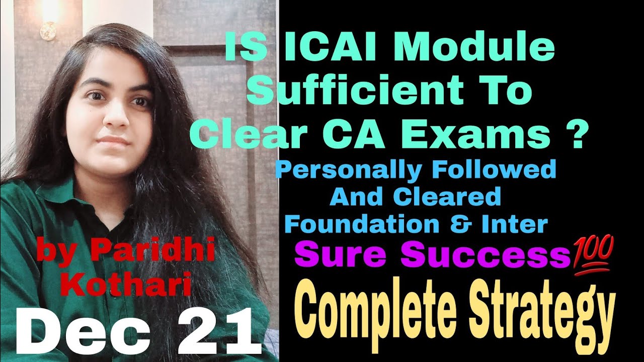 Is ICAI Module Sufficient To Clear CA Exams | Exam Tips And Strategy ...