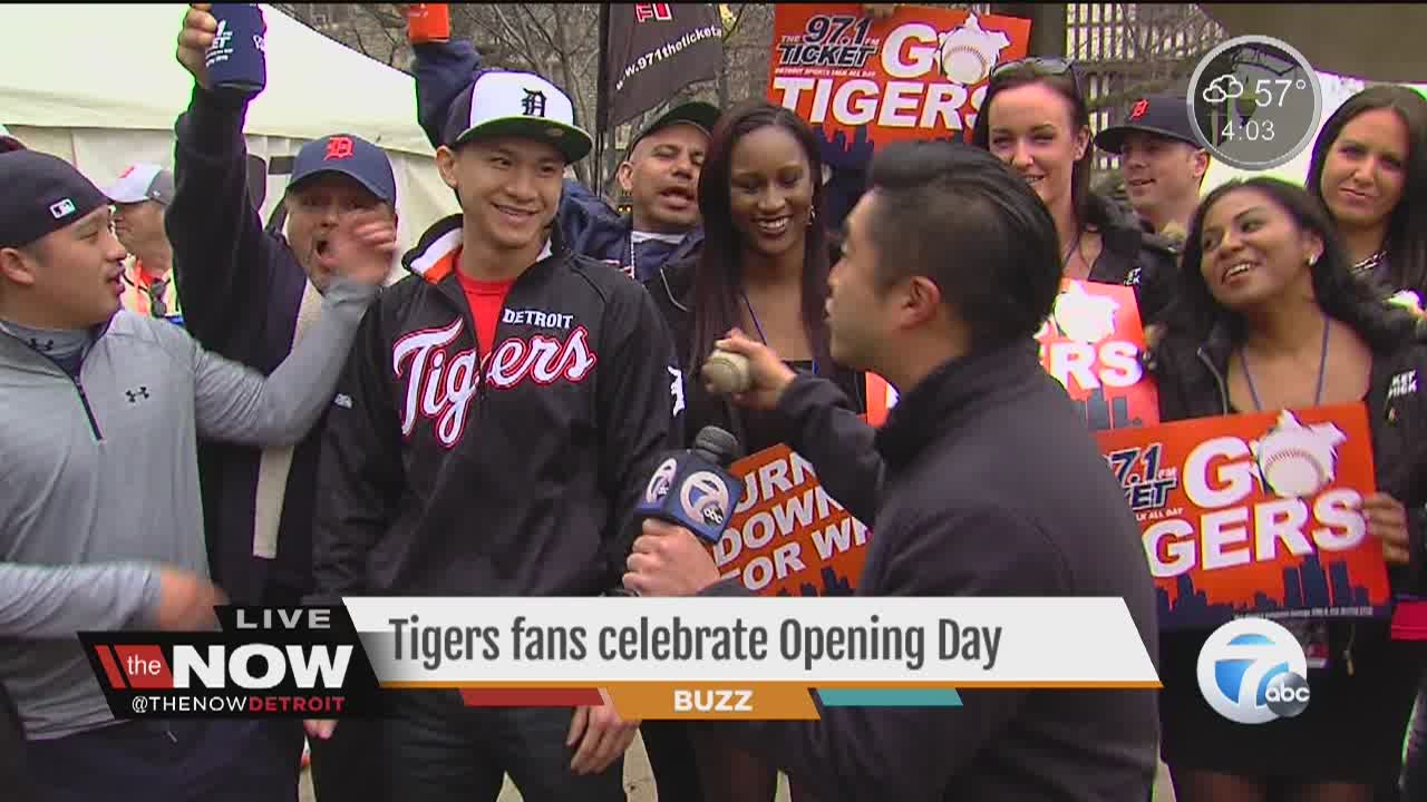 Tigers fans celebrate Opening Day win - YouTube