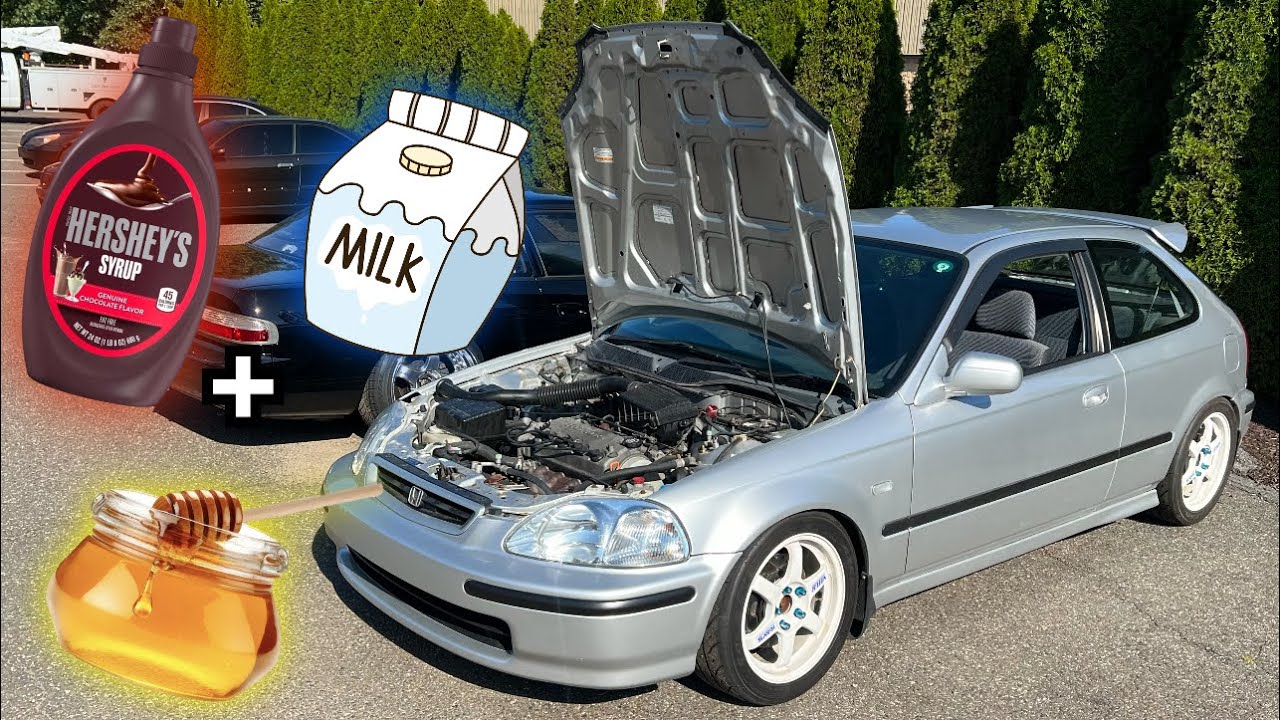 REPLACING The Engine Oil With CHOCOLATE MILK On My JDM CIVIC- SHOCKING ...