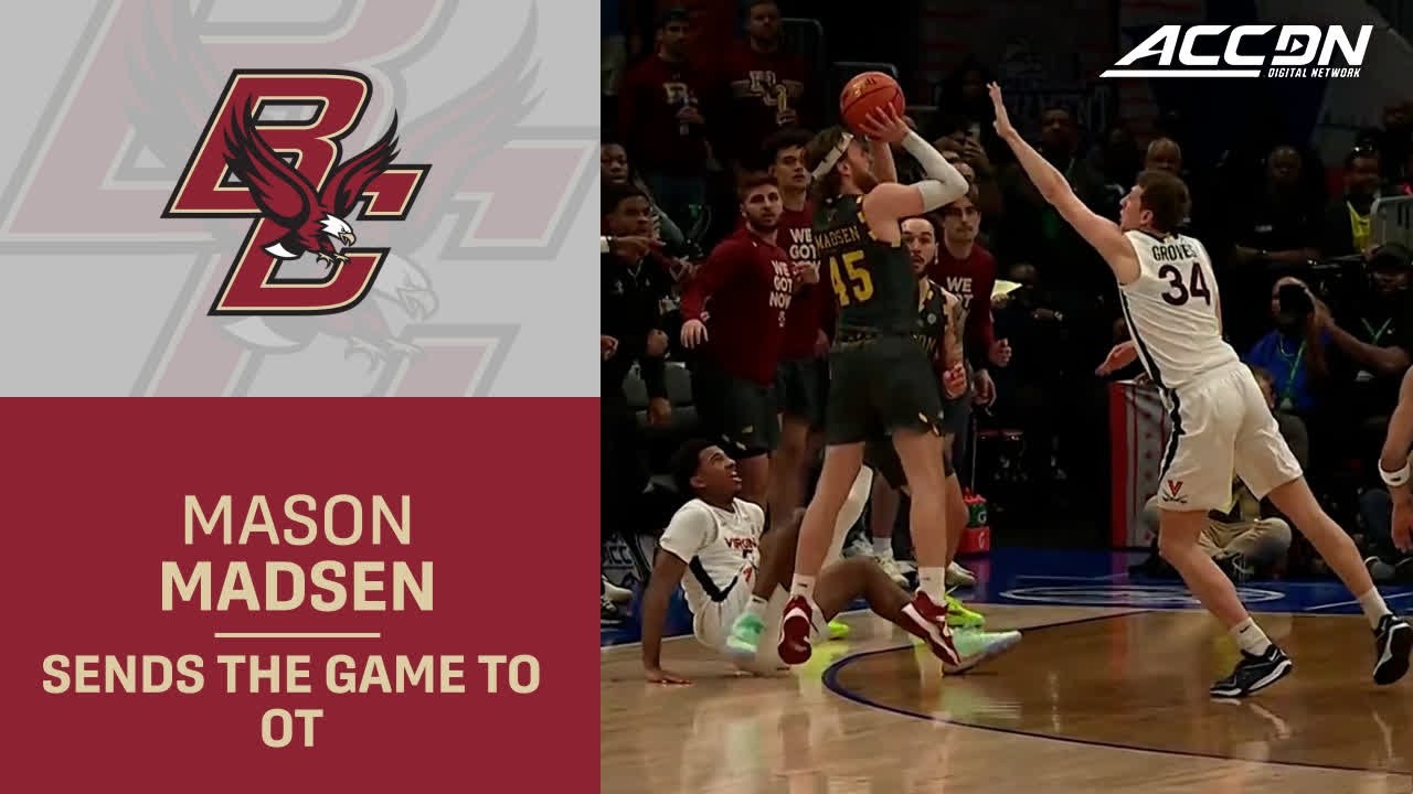 Boston College's Mason Madsen Sends The Game To OT At The Buzzer vs ...