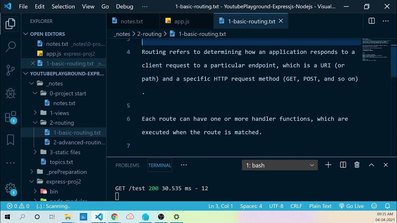 NODEJS TUTORIALS - EXPRESS JS BASIC ROUTING - YouTube
