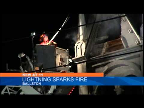 Lightning Strikes Church Steeple - YouTube