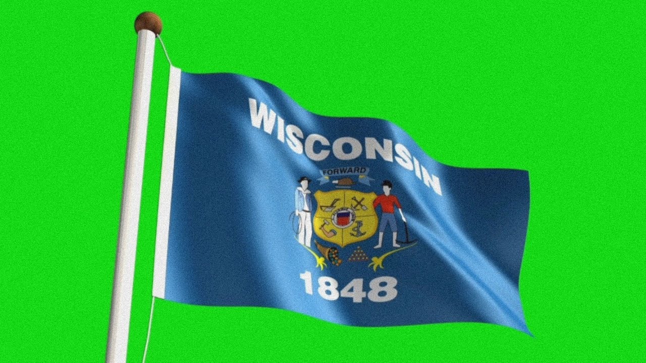 हरी स्क्रीन में विस्कॉन्सिन का झंडा || Wisconsin flag in green screen ...