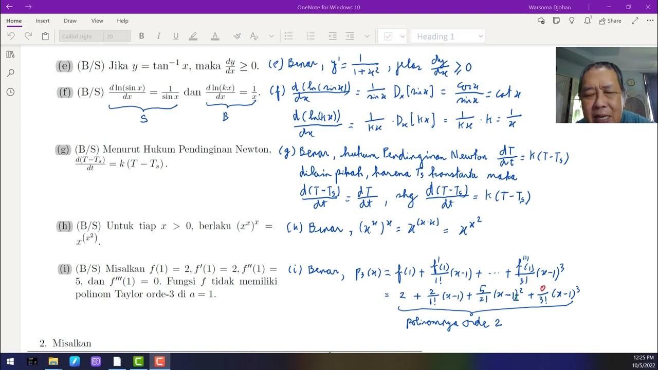 2022 MA1102 Matematika 1B K05 Pertemuan 23 Tutorial 6 - YouTube