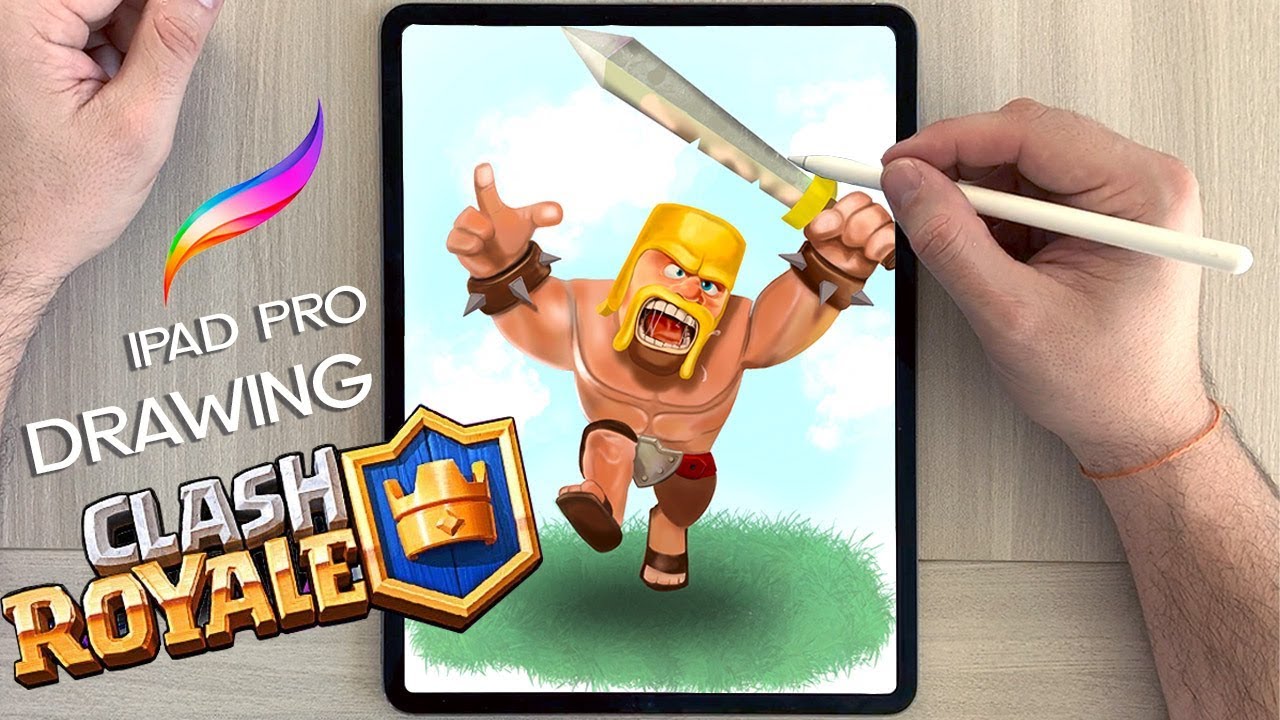 Draw CLASH ROYAL Barbarian with Ipad Pro - Simple Drawing For kids How ...