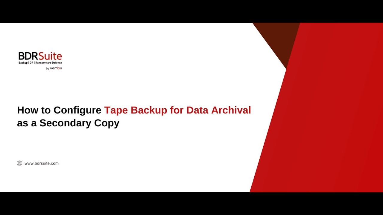 How to Configure Tape Backup for Data Archival - YouTube