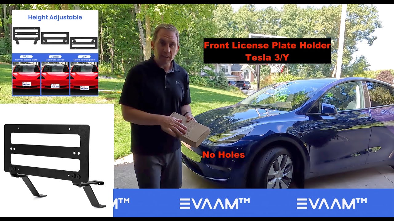 Tesla Front Plate Holder - EVAAM License Plate Holder - Link and Coupon ...