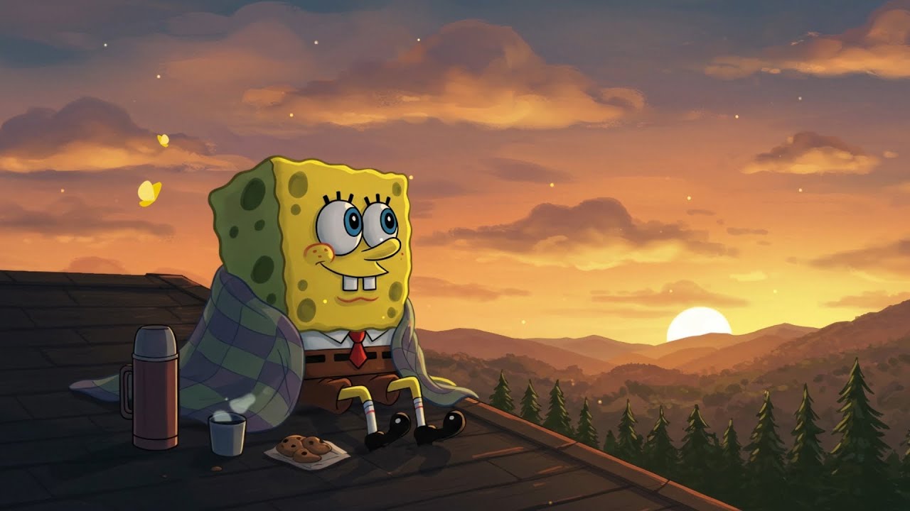 【Cozy And Sunset】🌅 SpongeBob Mountain View – Lofi Hip Hop Mix ~ Beats ...