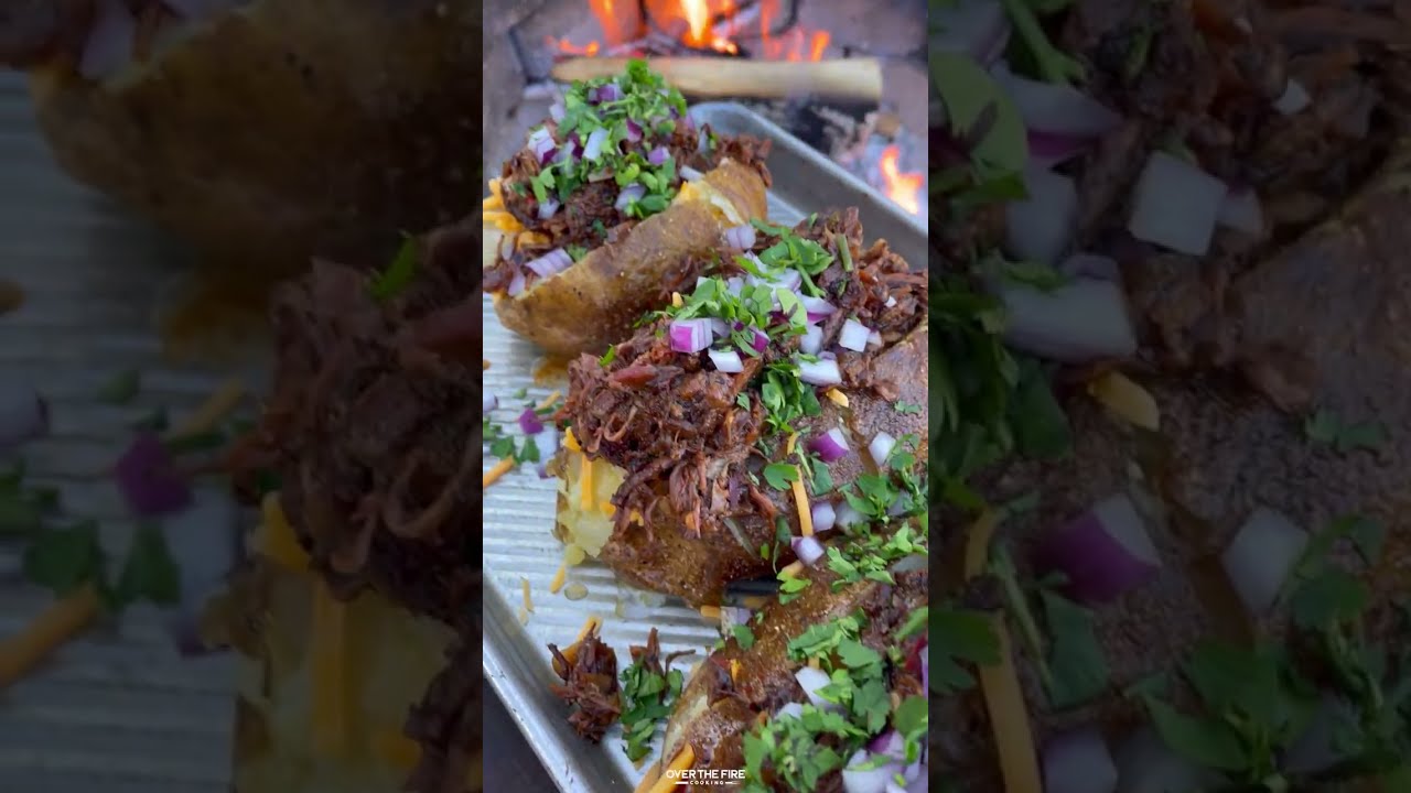 Birria Baked Potato Recipe | Over The Fire Cooking by Derek Wolf - YouTube