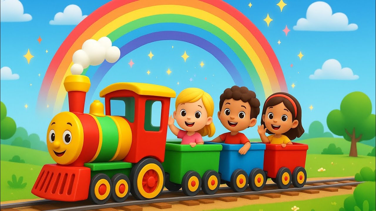 “Magic Color Train Song 🚂🌈 | 3D Animated Nursery Rhyme for Kids | Learn ...