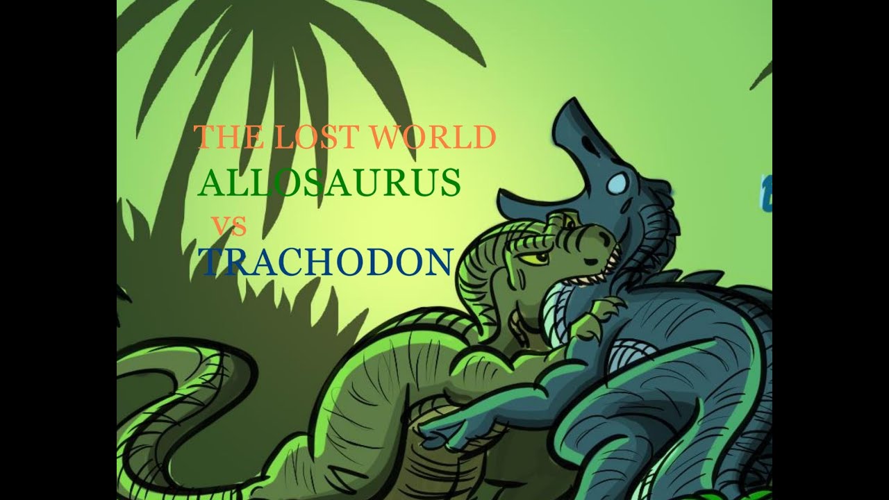 The Lost World 1925 Allosaurus Vs Trachodon speedpaint - YouTube