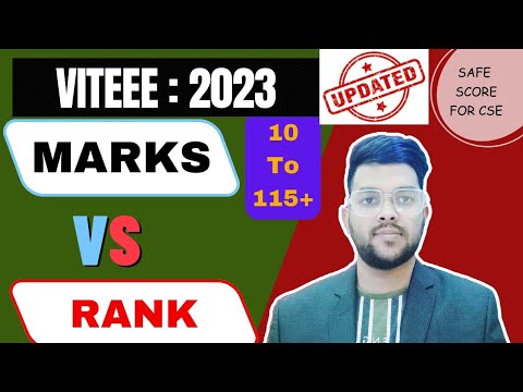 VITEEE 2023 Updated marks vs rank | Safe score for vit exam 2023 # ...