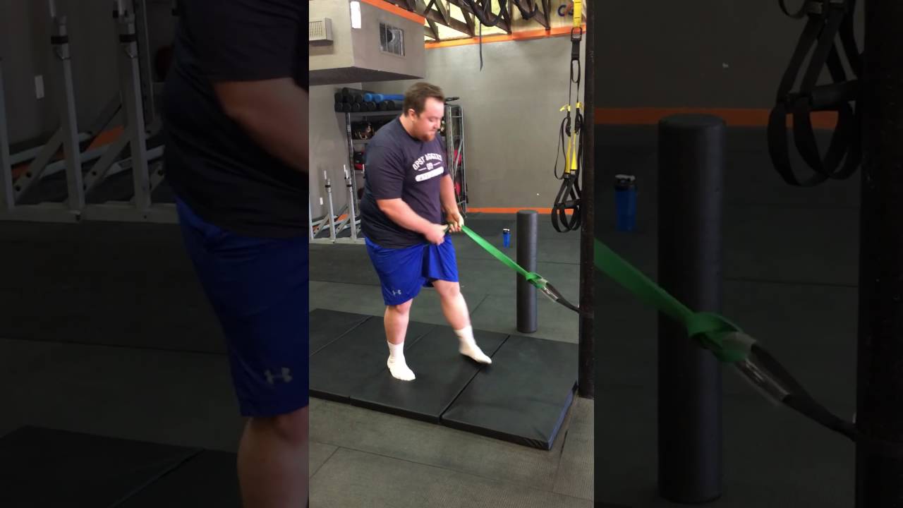 Lunge variation with banded hip distraction. - YouTube