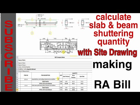 How to calculate shuttering quantity for beam & Slab of a Building ll ...