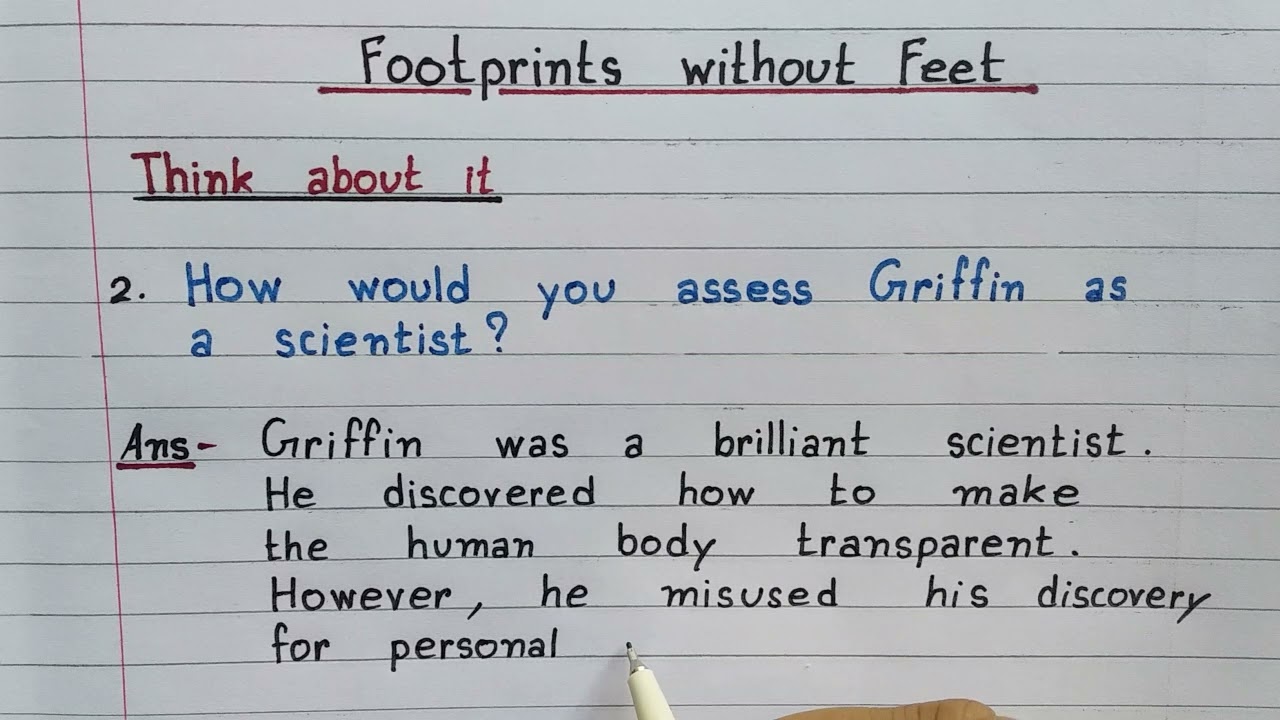 Footprints without Feet | 2. How would you assess Griffin as a ...