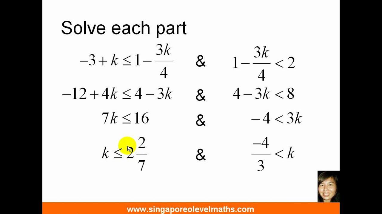 GCE O-Level E Maths: Linear Inequality Part 2 - Double Inequality Signs ...