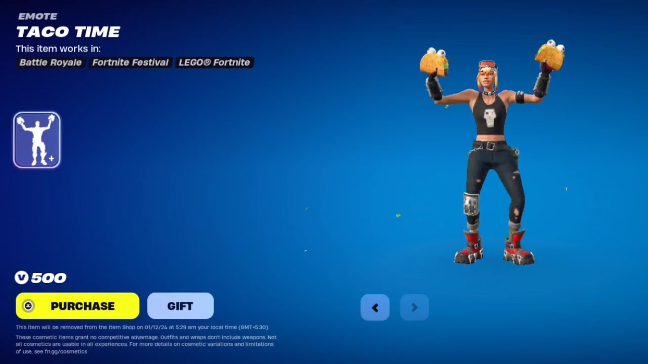 Fortnite Taco Time Emote Return In Item Shop and New Emote New Juice ...