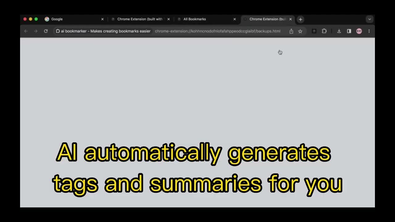 a chrome bookmark plugin: aibookmarker can automatically generate tags and summaries through AI ...