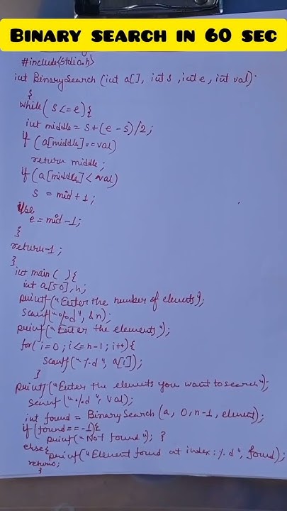 binary search algorithm in 60 secs!For whole explanation go to my channel! subscribe my channel ...