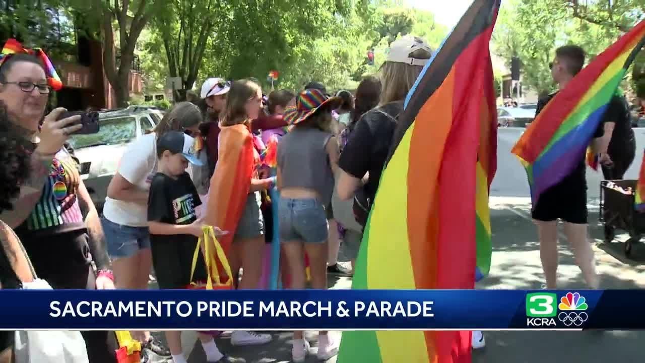 Hundreds march for Pride in downtown Sacramento - YouTube