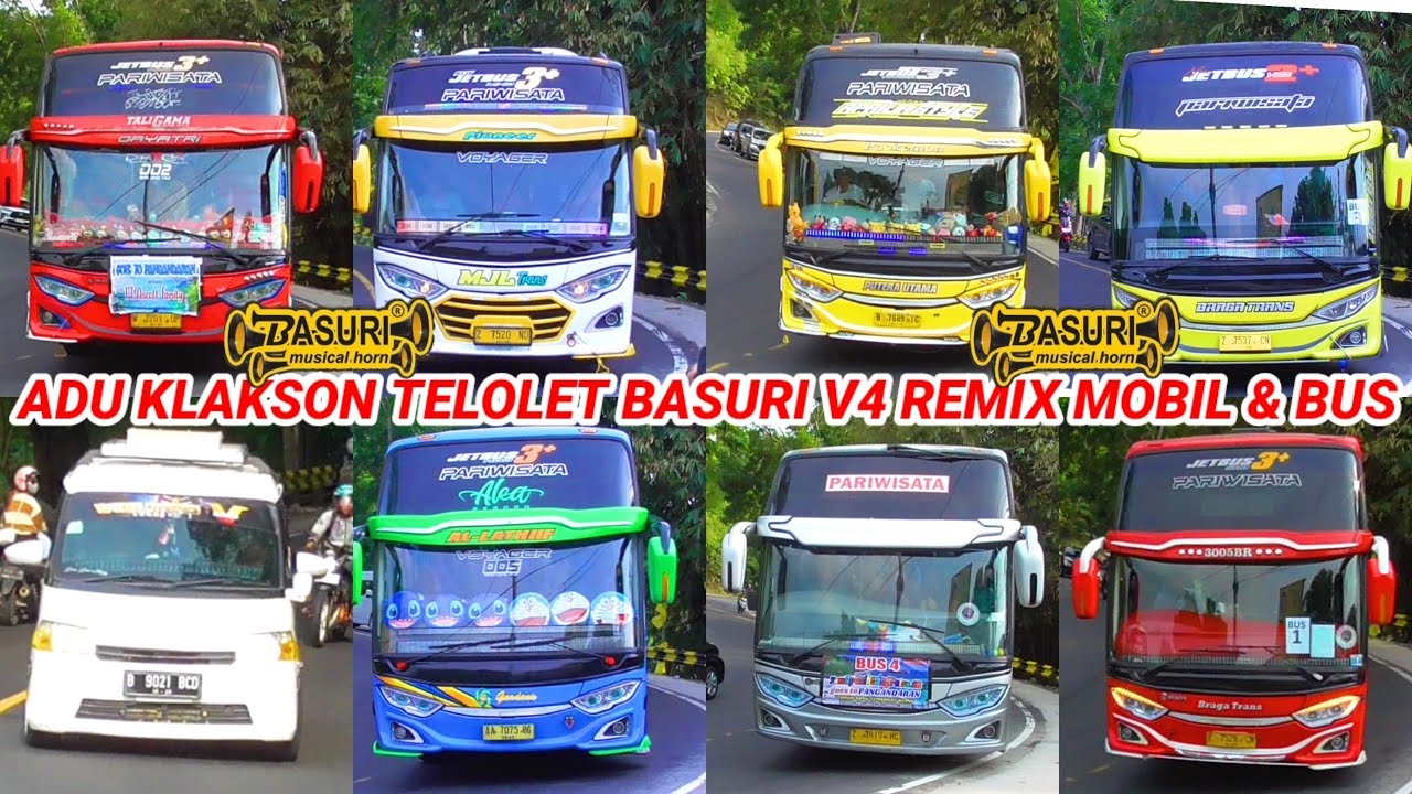 FULL KLAKSON TELOLET MOBIL BUS BASURI ARTIS CORTAS MJL TRANSWISATA ...