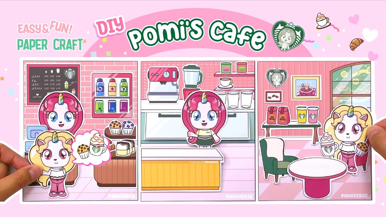 How To Make Miniature Cafe | DIY Paper Doll Cafe Tutorial - YouTube