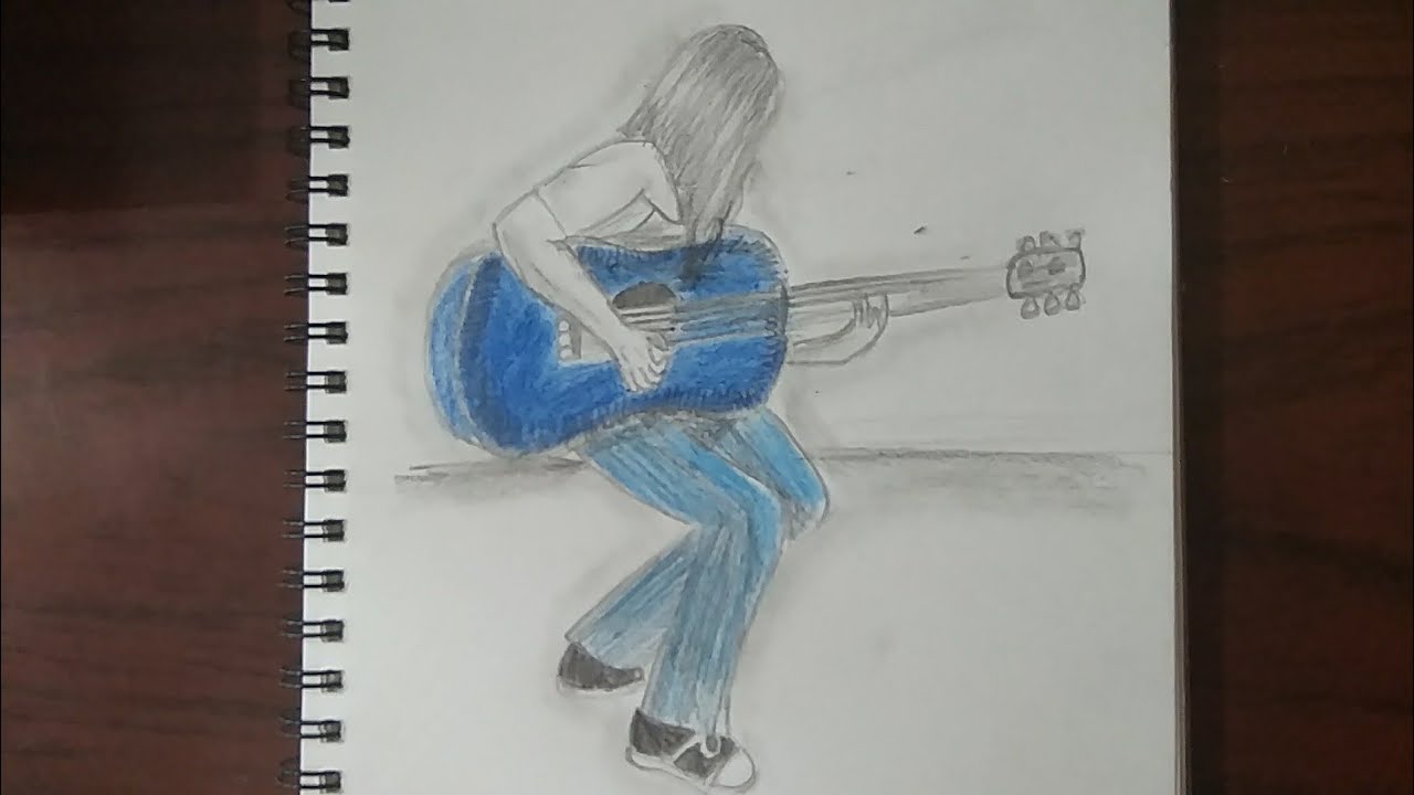 How to draw a Guitar Lover | Hidden Face | Art Creation - YouTube