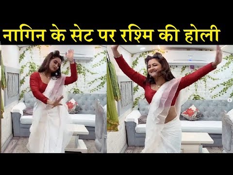 VIDEO:Rashami Desai Holi vala Dance From Nagin 4 Set| Rang Barse Bhige Chunar Vali