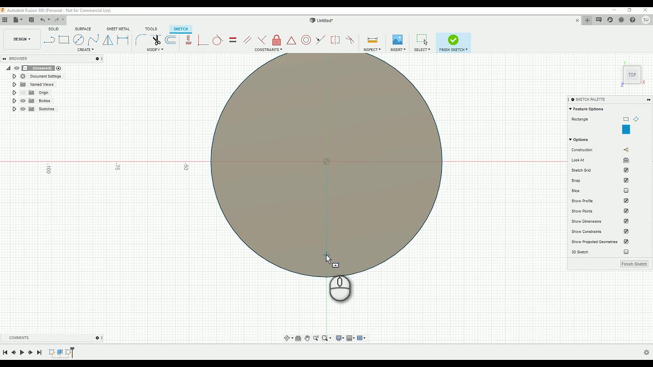 Fusion 360 make a hole for ribbon placement - YouTube