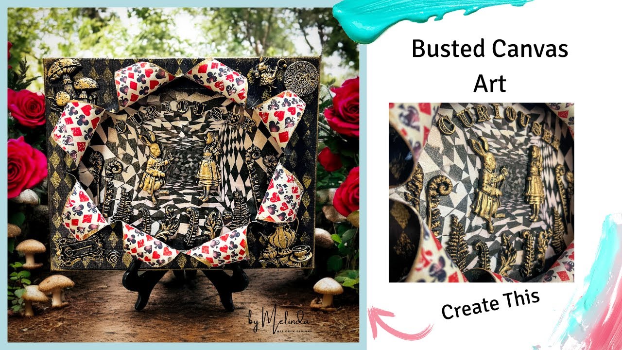 Easy DIY Busted Canvas Craft Art Tutorial with Decoupage Paper / Alice ...