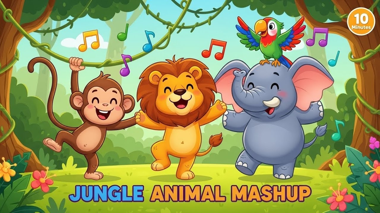 Jungle Animal Song Mashup | Fun Jungle Songs for Kids | Buzzy Tune’s ...
